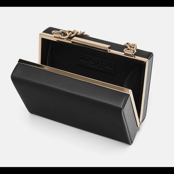 Zara | Bags | Zara Box Mini Shoulder Bagpurpose W Gold Chain | Poshmark